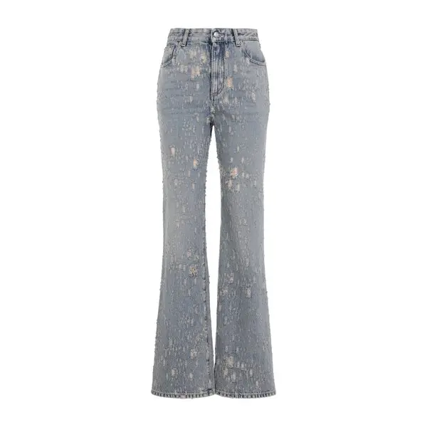 Alexander McQueen Distressed Flared Jeans - Blue