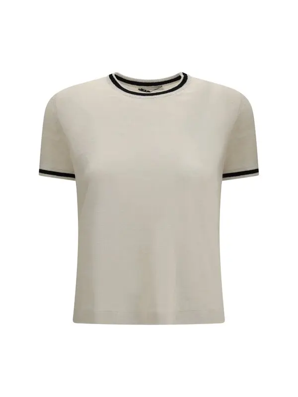 Max Mara S Linen Knit T-shirt - Multicolor