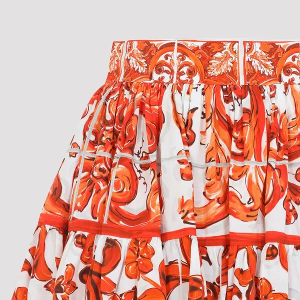 Dolce & Gabbana Poplin Maiolica Mini Skirt