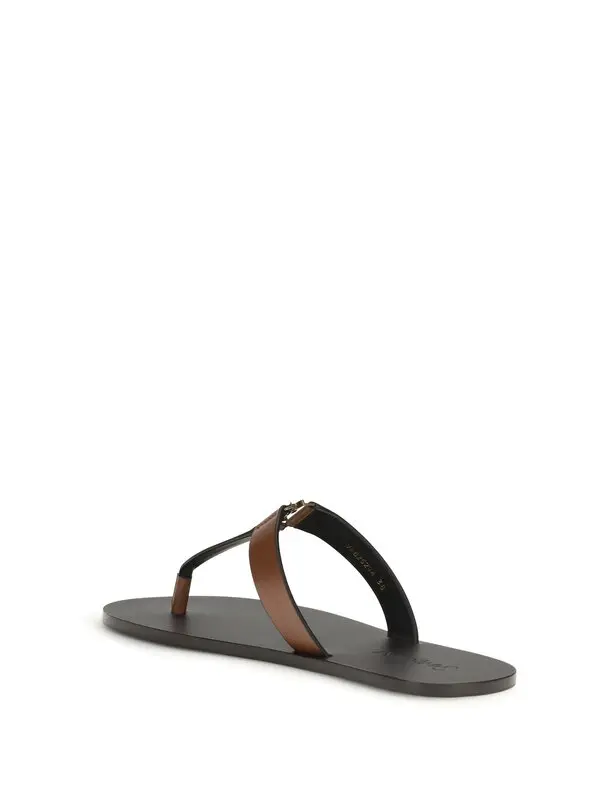 Saint Laurent Leather Thong Sandals
