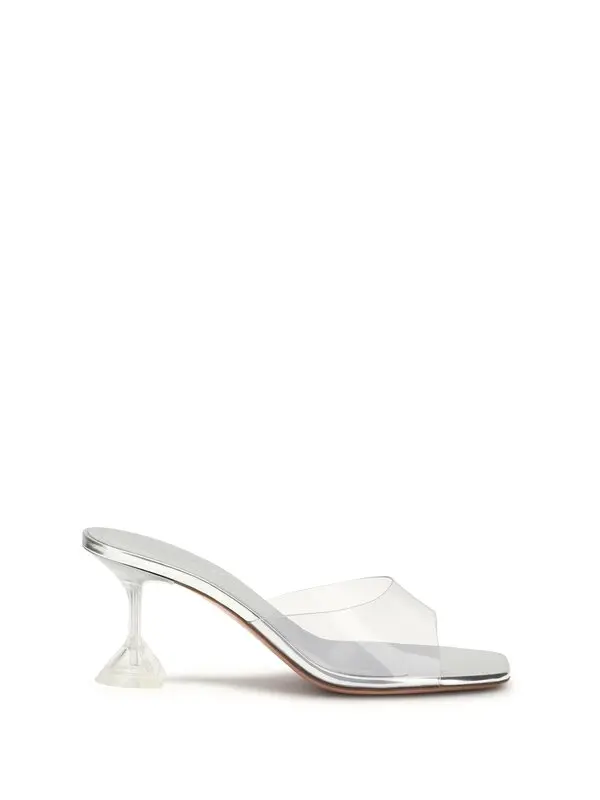 Amina Muaddi Lupita Glass Sandals - Silver