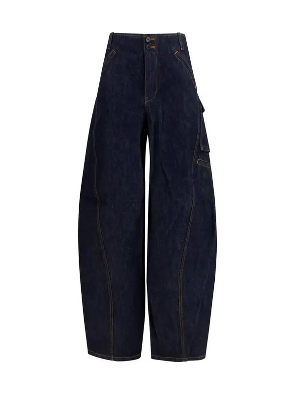 SELF-PORTRAIT Cargo Jeans - Blue