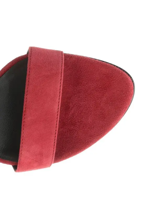 Alaïa Suede Cone Heel Sandals - Red