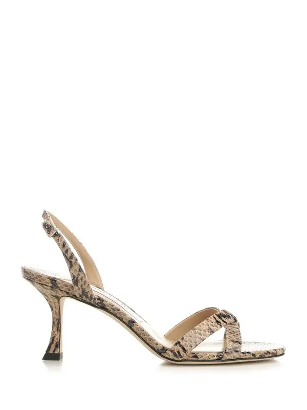JIMMY CHOO Elsy 70 Snake-effect Leather Sandal - Multicolor