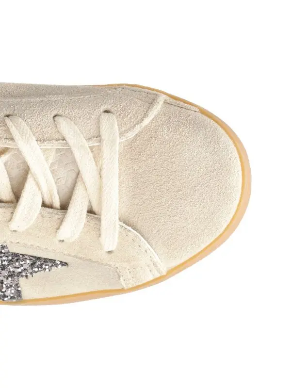 GOLDEN GOOSE Super Star" Suede Sneakers With Glitter Star Detail - Gray