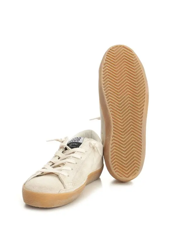 GOLDEN GOOSE Super Star" Suede Sneakers With Glitter Star Detail - Gray