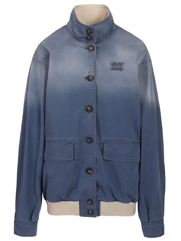 Miu Miu Washed Twill Oversized Jacket - Multicolor