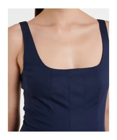 Staud Wells Pleated Cotton Midi Dress