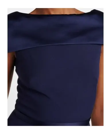 Safiyaa Rella Draped Peplum Heavy Crêpe Midi Dress