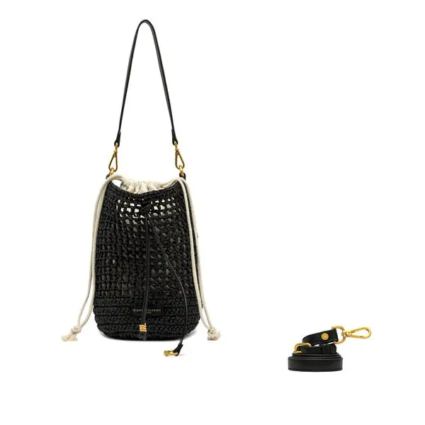 GIANNI CHIARINI Nefeli Drawstring Crossbody Bag - Black