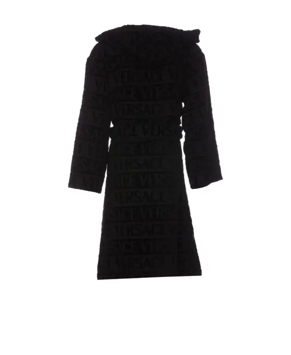 Versace All-over Patterned Belted Towelling Robe