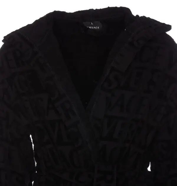 Versace All-over Patterned Belted Towelling Robe