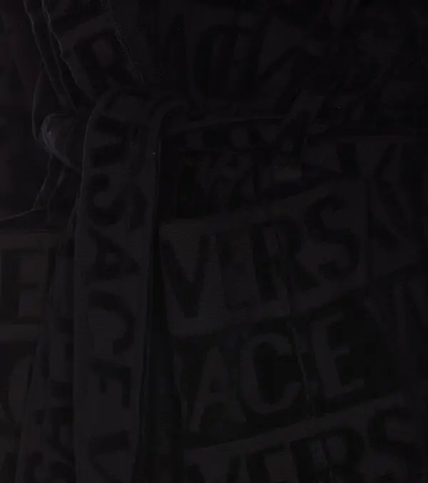 Versace All-over Patterned Belted Towelling Robe