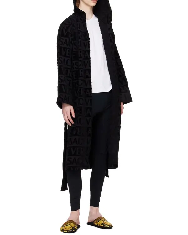 Versace All-over Patterned Belted Towelling Robe