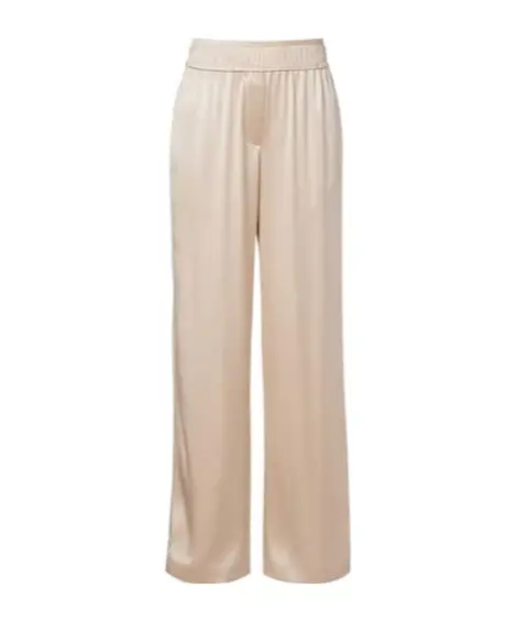 Brunello Cucinelli Silk-blend Satin Wide-leg Pants - Nude