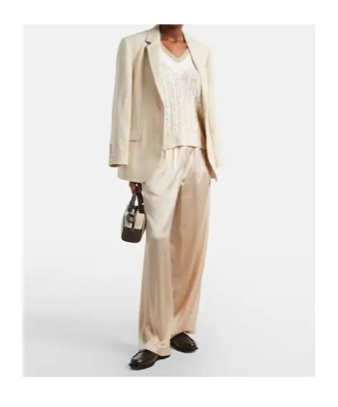 Brunello Cucinelli Silk-blend Satin Wide-leg Pants