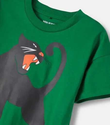 MINI RODINI Panther Cotton Jersey T-shirt