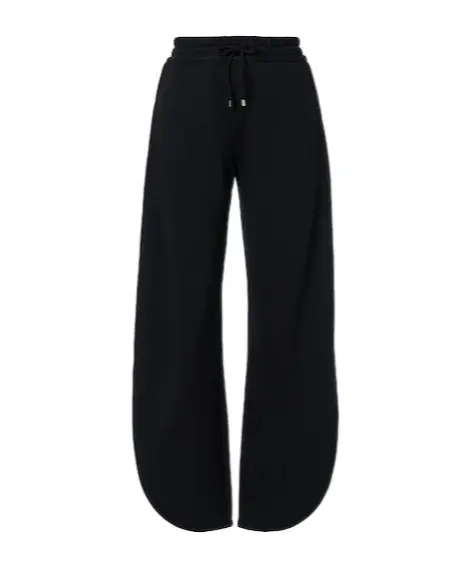 Alaïa Cotton Fleece Wide Leg Sweatpants - Black