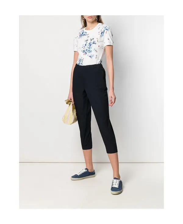 Comme Des Garçons Navy Blue Quarter Casual Pants