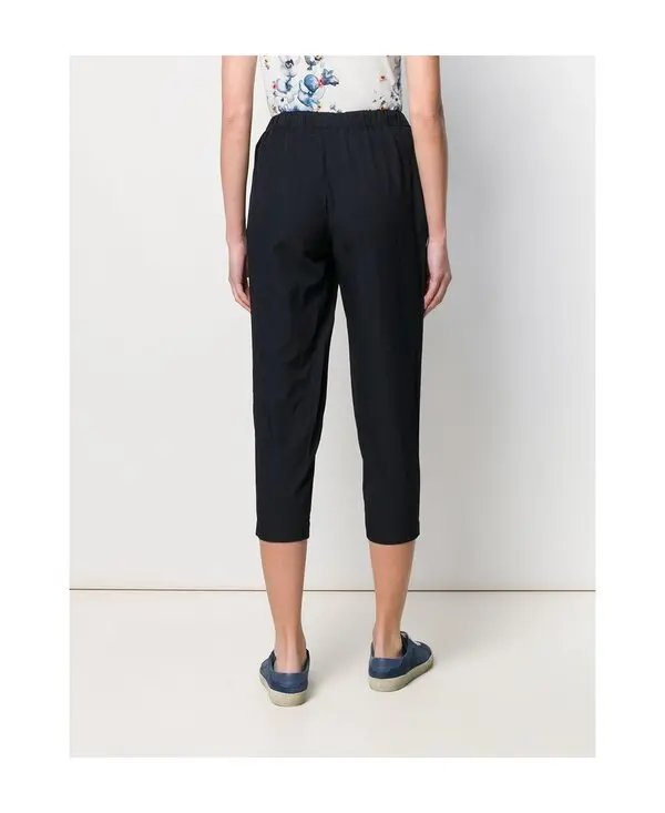 Comme Des Garçons Navy Blue Quarter Casual Pants