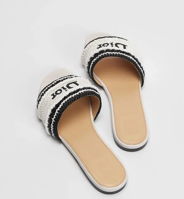 Dior Riviera Woven Slide Sandals