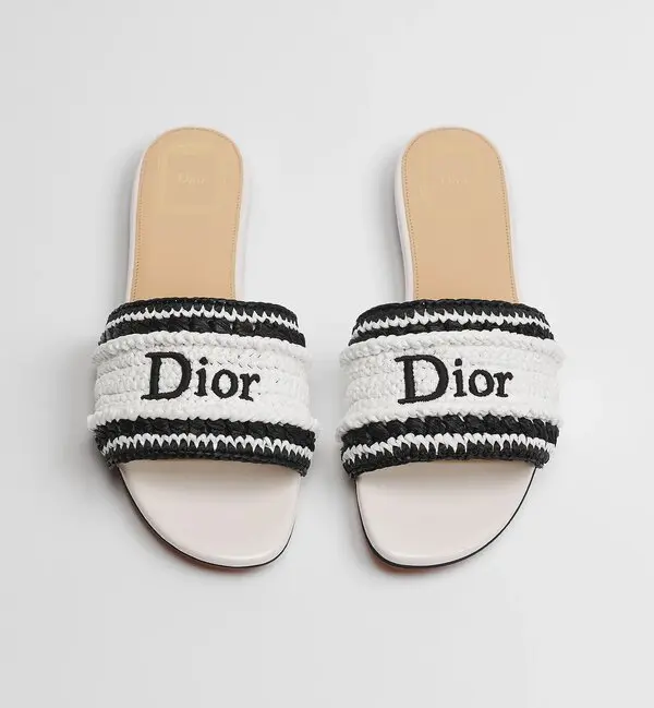 Dior Riviera Woven Slide Sandals
