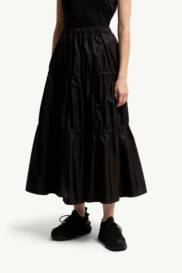 Moncler Ruffle Mid-length Skirt - Black