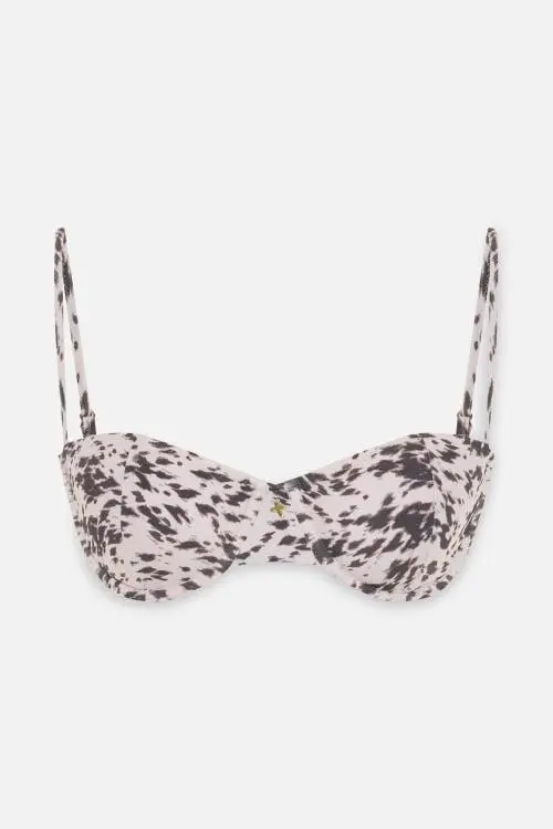 PCFG Store Leopard Print Balconette Bikini Top - Light Beige