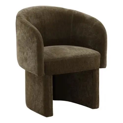 DOVETAIL FURNITURE Ysabel Velvet Dining Chair - Olive