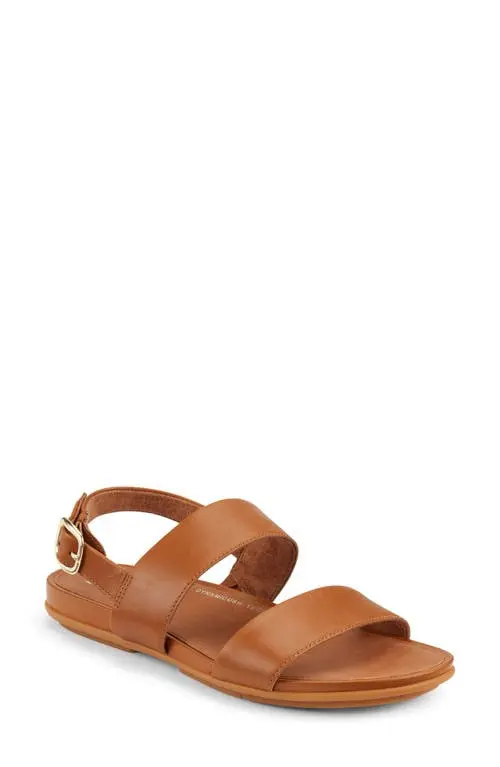 Fitflop Gracie Leather Back Strap Sandals - Light Tan