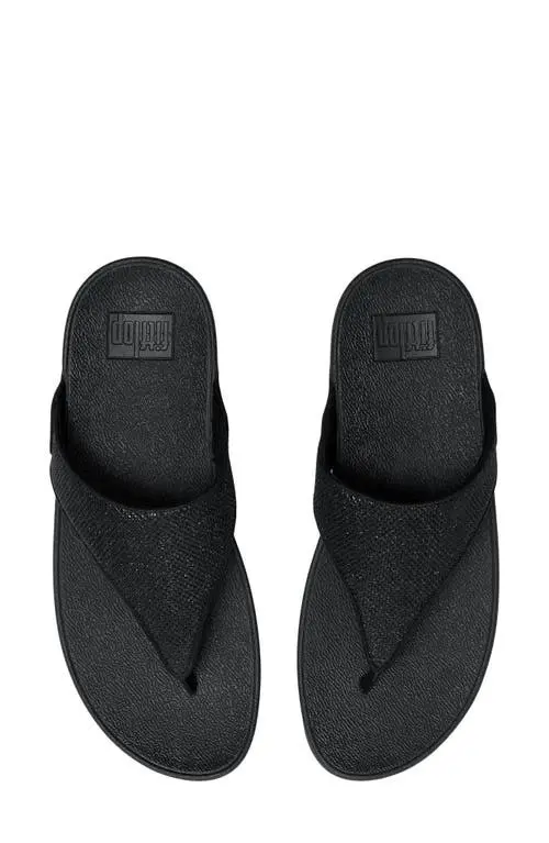 Fitflop Lulu Shimmerglitz Toe Post Sandal - Black