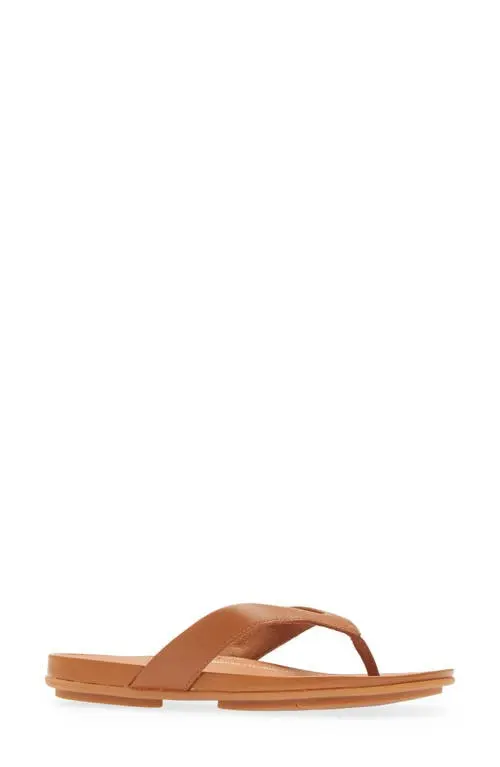 Fitflop Gracie Leather Flip Flop - Light Tan