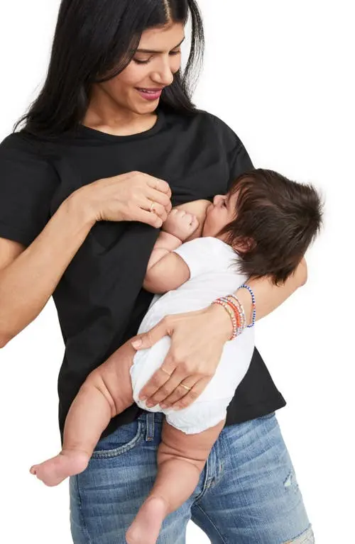 Hatch Collection Luxe Nursing Tee In Pima Cotton - Black