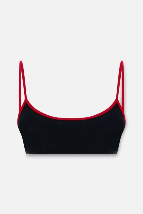 PCFG STORE Scoop Neck Bikini Top With Allover Print - Black