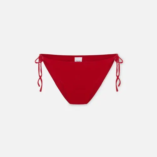 PCFG STORE Terry Tie Side Bikini Bottom - Red