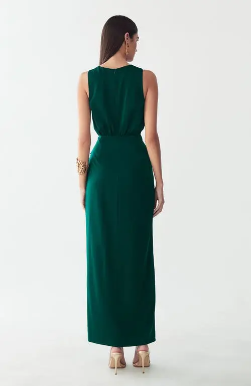 ST MRLO Sharmaine Gathered Waist Midi Dress With Slit