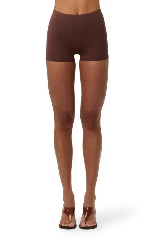 Naked Wardrobe High-stretch Fabric Shorts - Chocolate