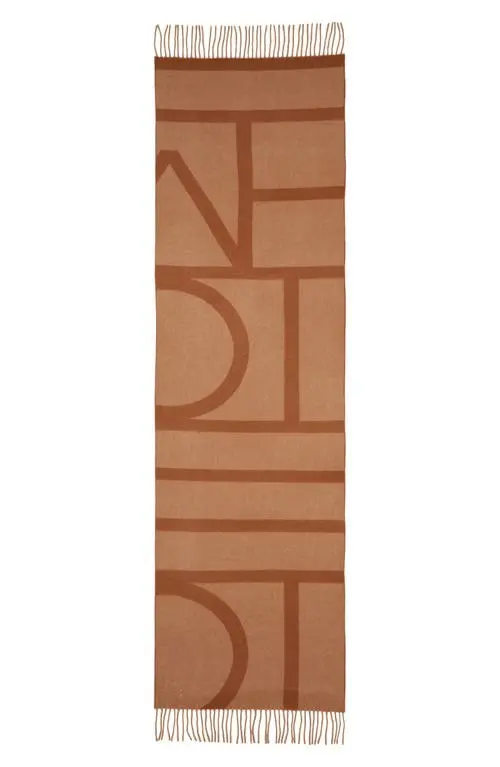 TOTEME Monogram Wool Jacquard Scarf - Camel Monogram