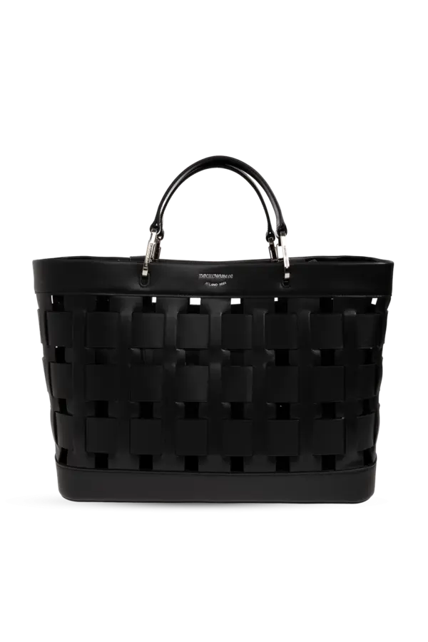 Emporio Armani Bag With Printed Logo - Black