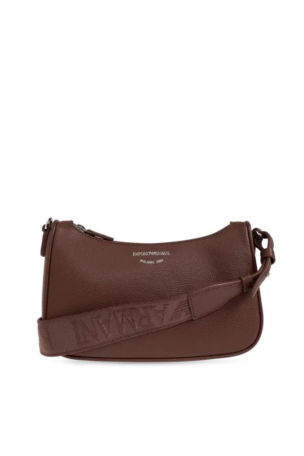 Emporio Armani Embossed Logo Shoulder Bag - Brown