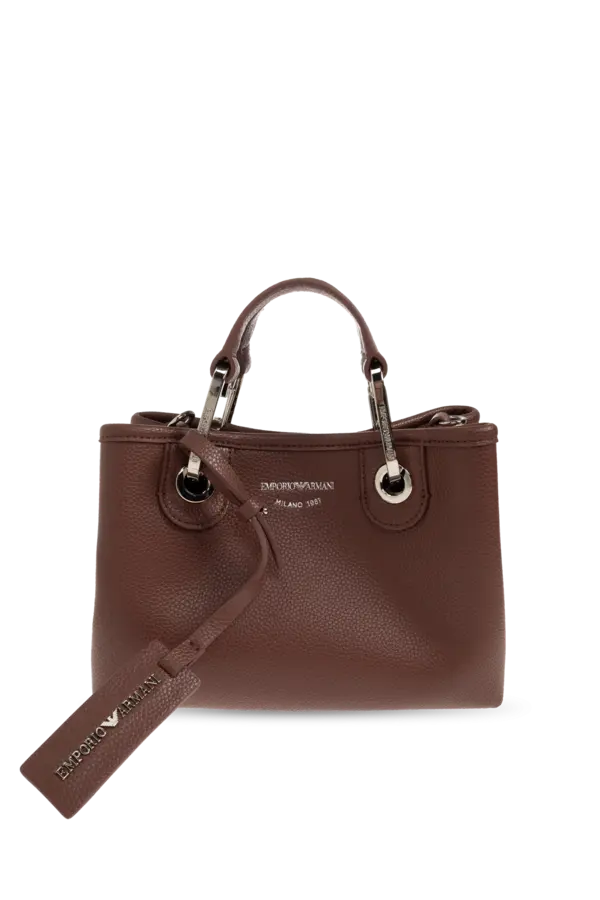 Emporio Armani Leather Top Handle Bag - Brown