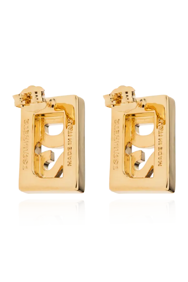 Dsquared2 Brass Logo Earrings