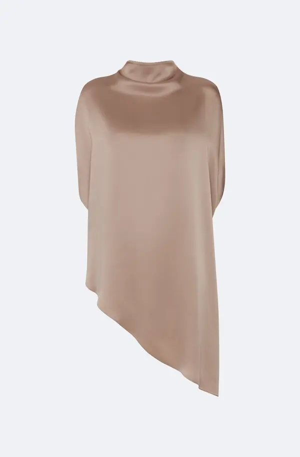 Lapointe Satin Asymmetric Cape Top