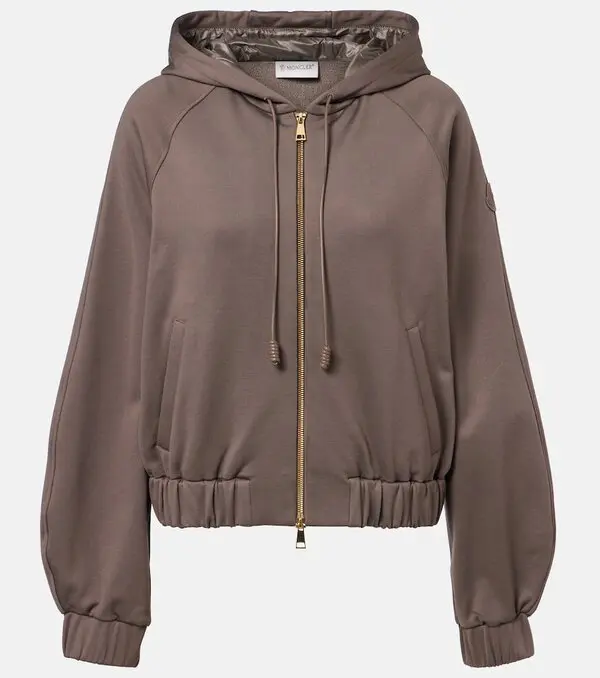 Moncler Jersey Zip-up Hoodie