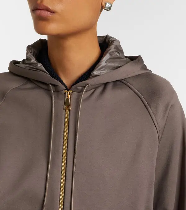 Moncler Jersey Zip-up Hoodie