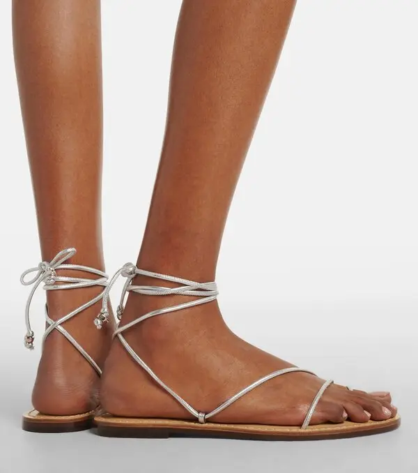 AMANU Karima Metallic Leather Sandals
