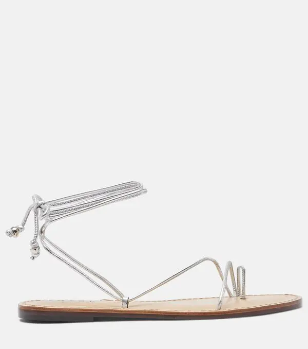 AMANU Karima Metallic Leather Sandals