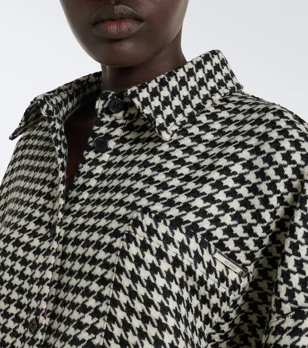 Attico Houndstooth Virgin Wool Shirt