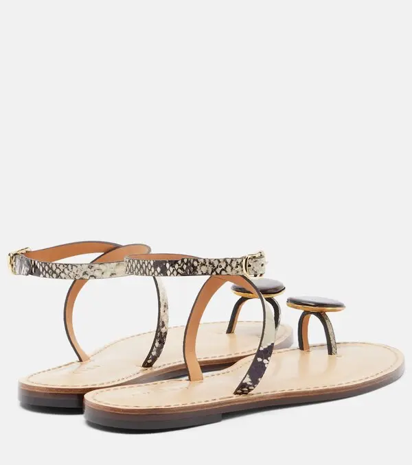 AMANU Kigali Snake-effect Leather Sandals