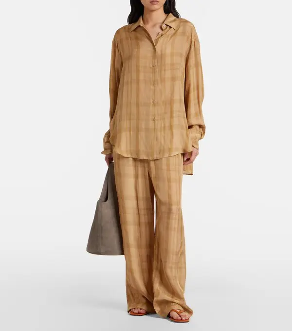 THE FRANKIE SHOP Peri Checked Twill Shirt